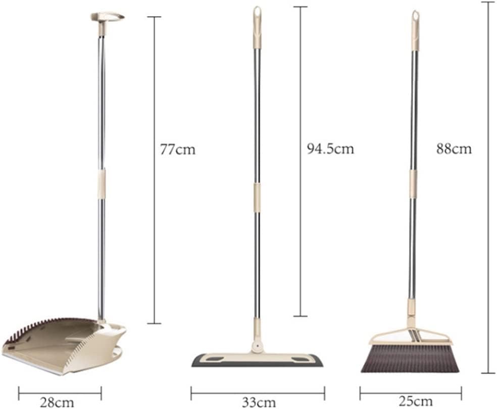 HIONJIN 3pcs Long Handle Broom & Dustpan Set – Soft Floor Cleaning Kit ...